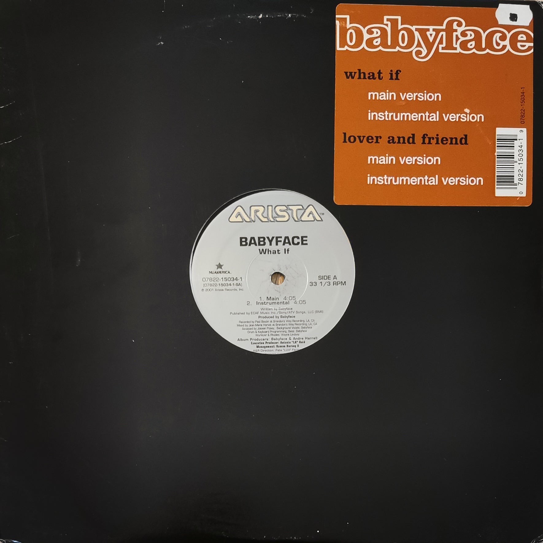 Disque Vinyle Maxi 33 tours Occasion - BABYFACE - What If / Lover And ...