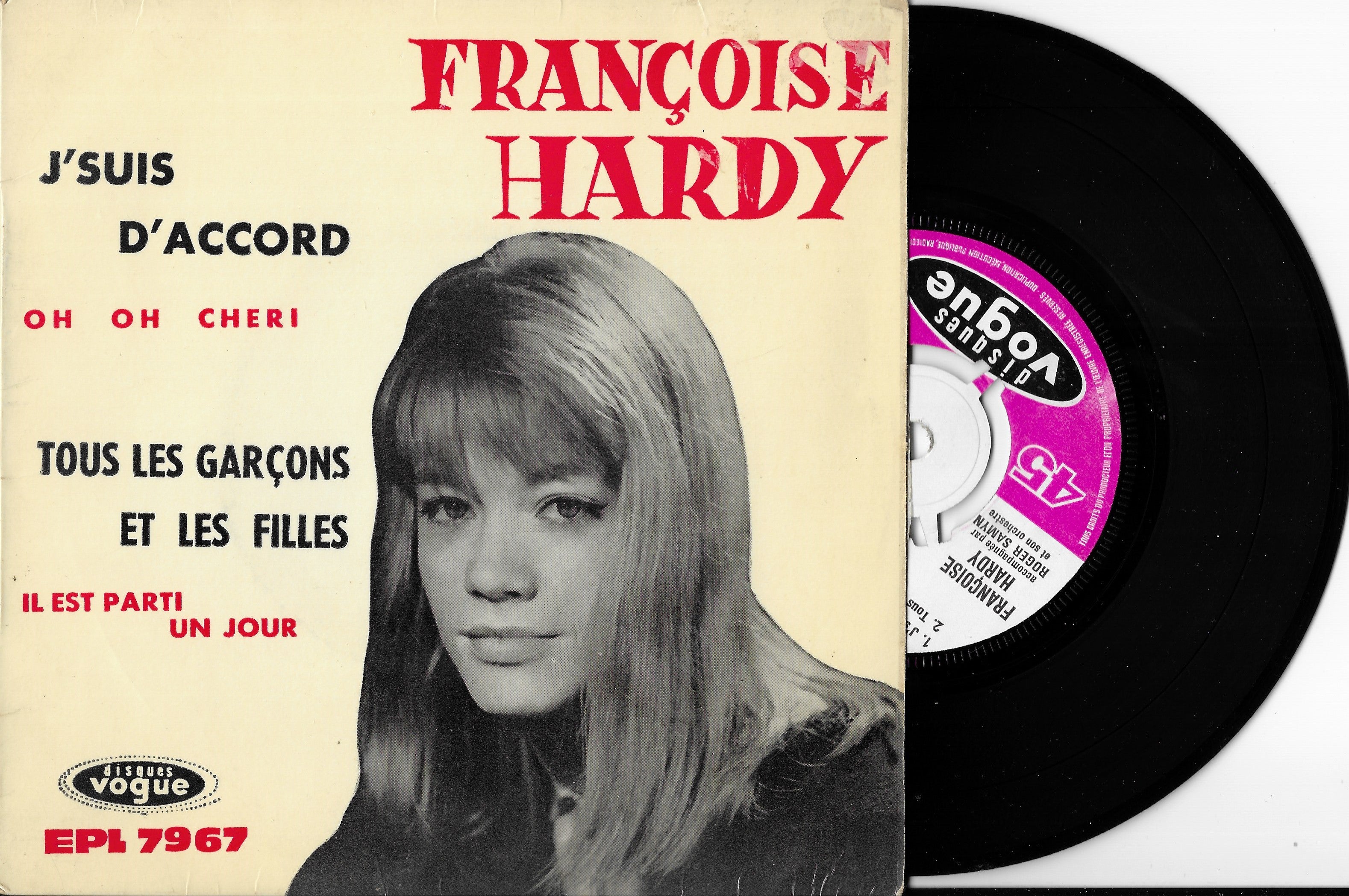 Disque Vinyle 45 tours EP Occasion - FRANCOISE HARDY - J'suis D'accord ...