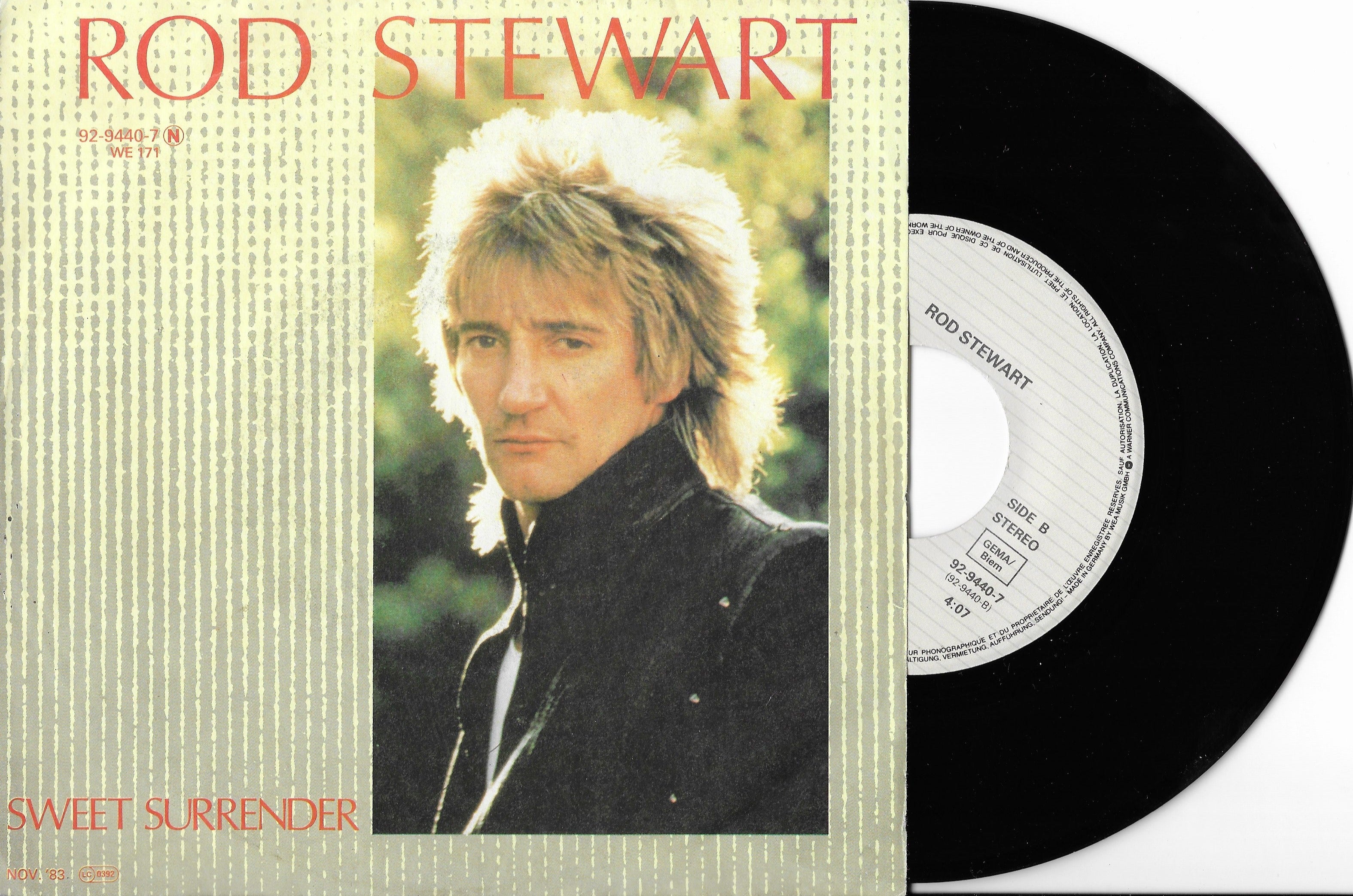 Disque Vinyle 45 tours Occasion - ROD STEWART - Sweet Surrender – digg ...